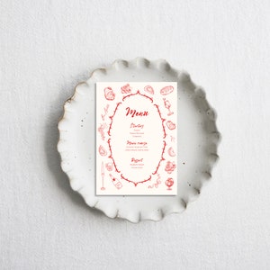 Red and Natural Vintage French Style Editable Canva Dinner Party Event ...
