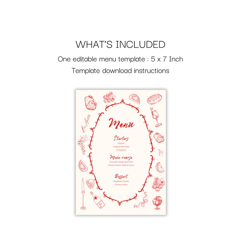 Red and Natural Vintage French Style Editable Canva Dinner Party Event ...