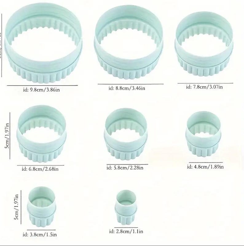 8 Piece Circle Cutter Set - 2 Sided - Round Cutter Set - Set of 8 ...