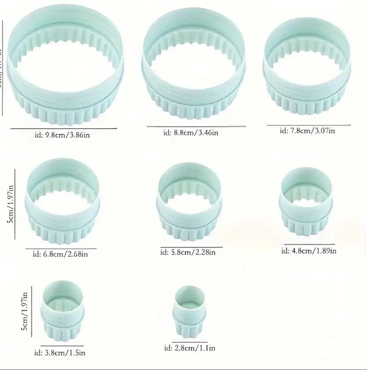 8 Piece Circle Cutter Set - 2 Sided - Round Cutter Set - Set of 8 ...