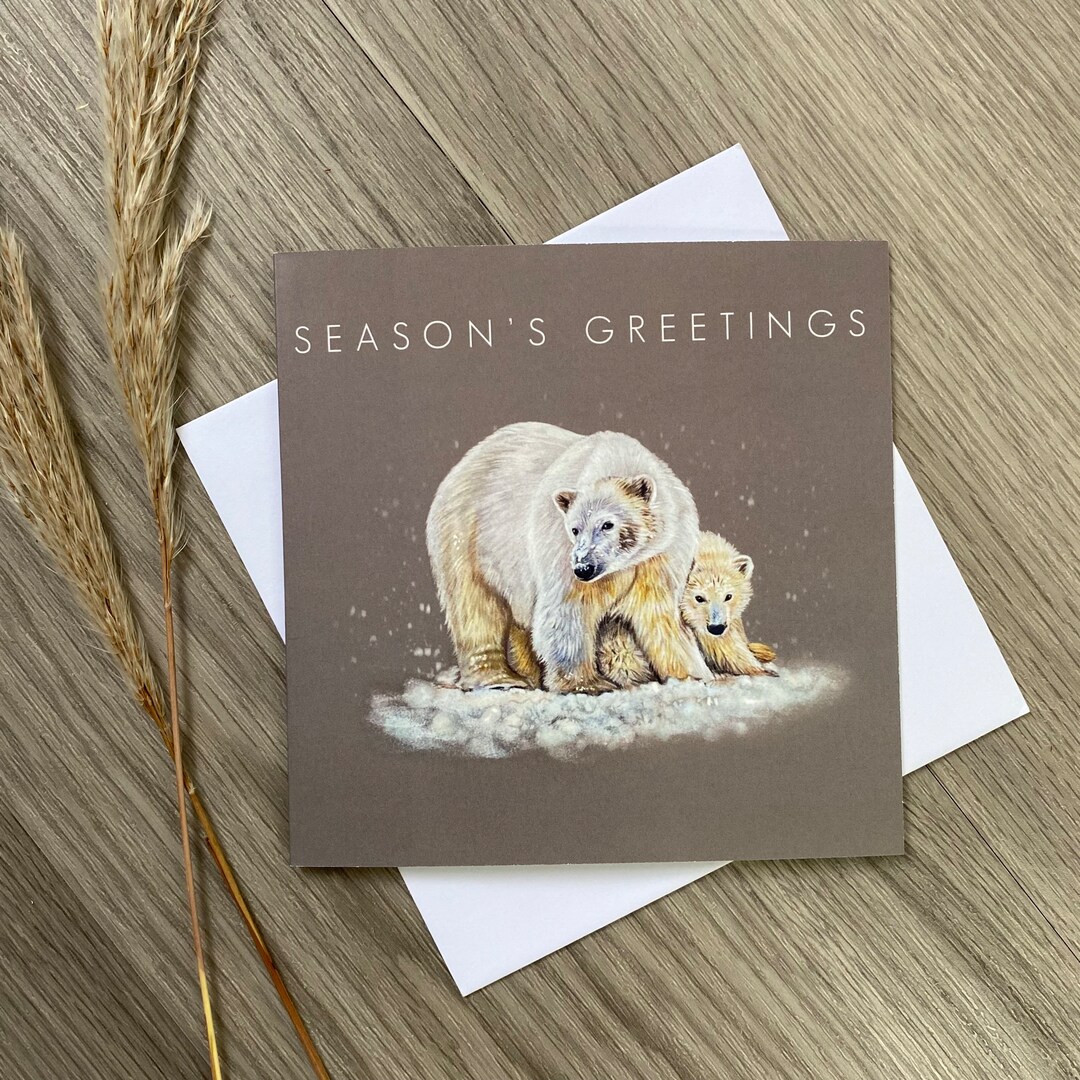 Christmas Card Polar Bears - Etsy