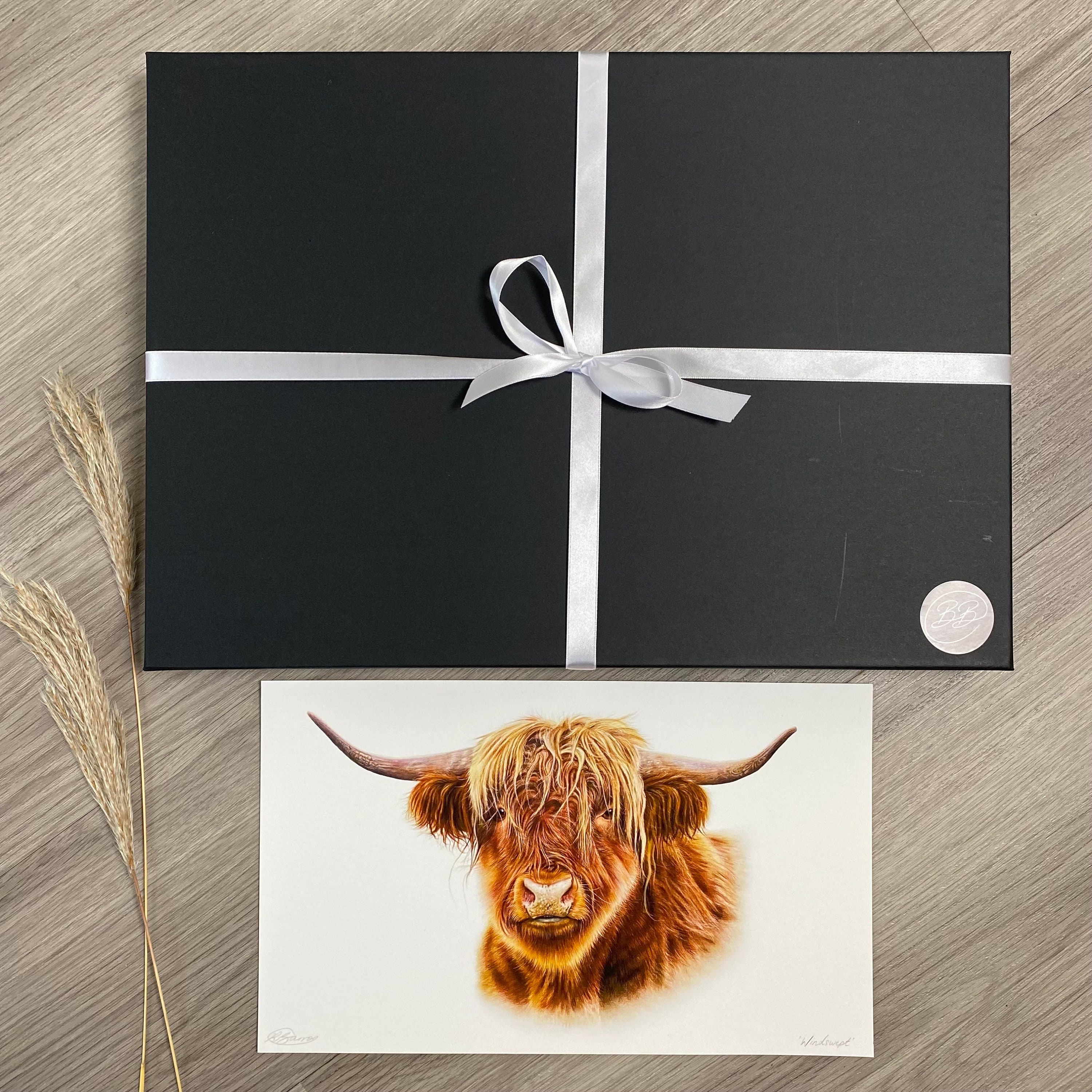 Highland Cow Print, ‘windswept’ Fine Art Giclee Print, Highland Cow Art ...