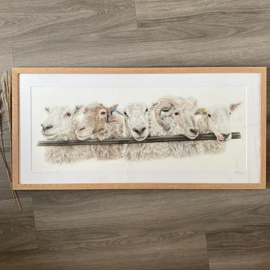 Original Artwork ‘another Day on the Farm’ Coloured Pencil Drawing of ...