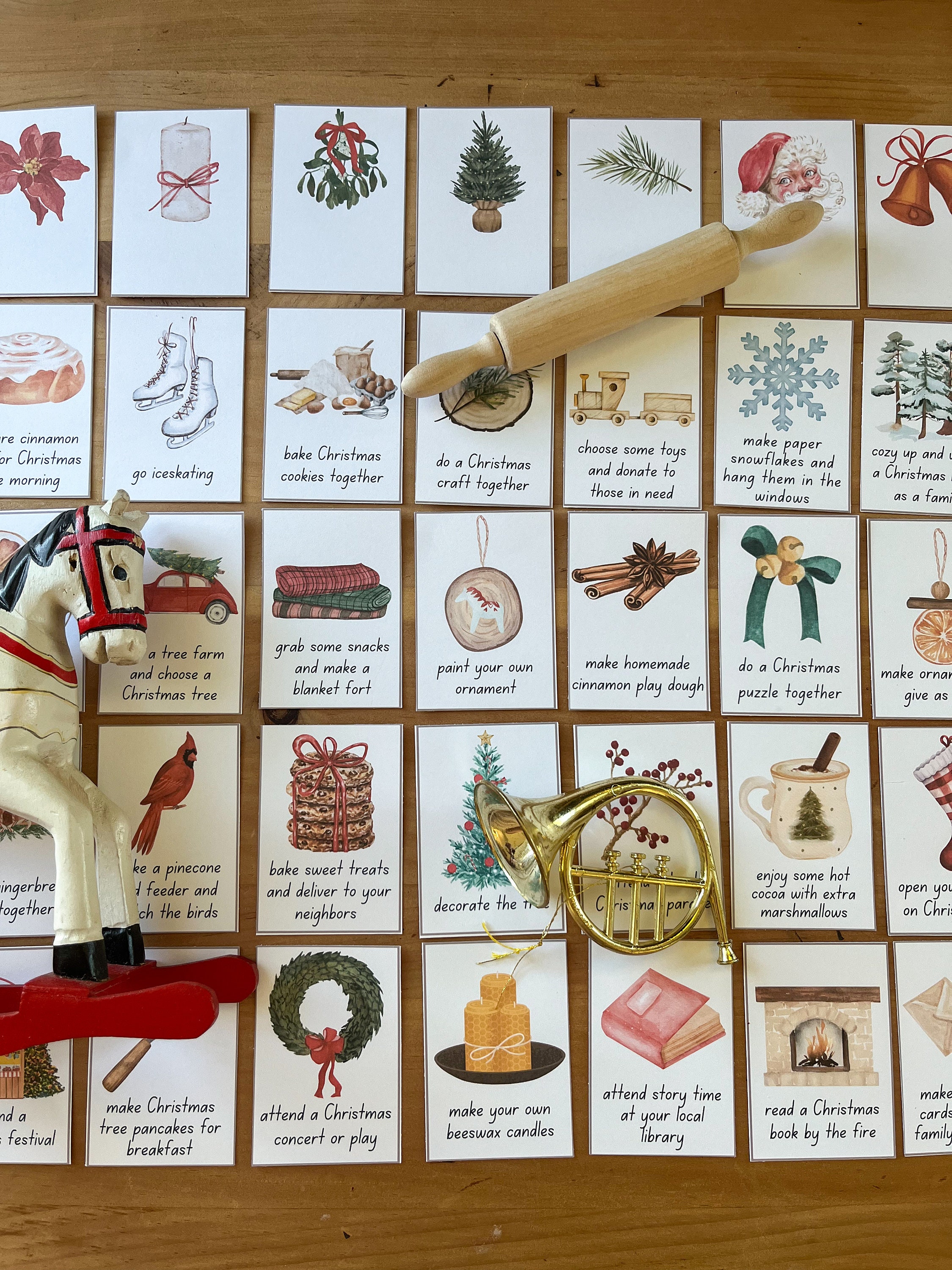 Colorful Printable Christmas Advent Calendar Activity Cards | Holiday ...