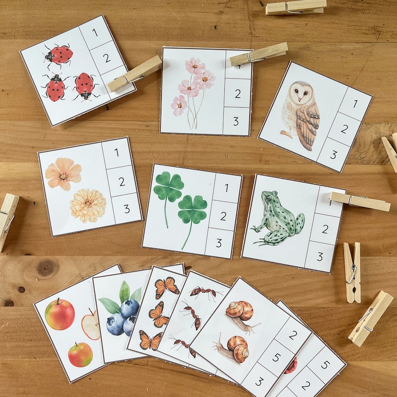 Count and Clip Cards - Etsy