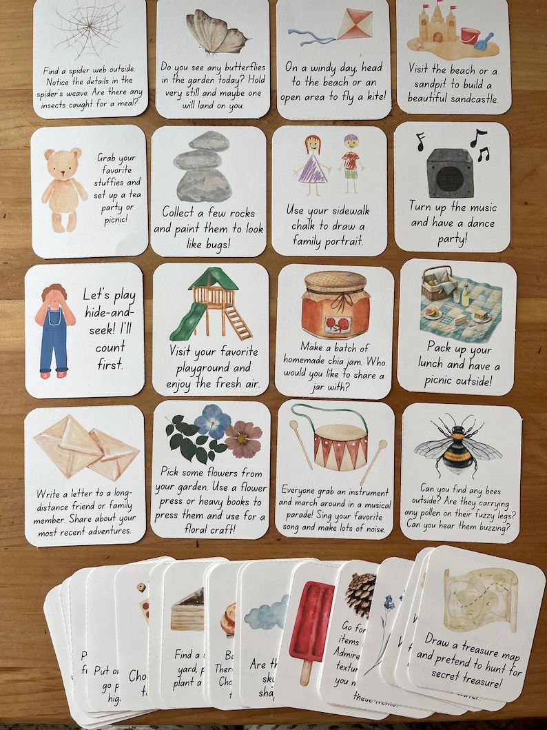 Mindful Activity Cards for Kids, 60 Activity Cards Printable, Family ...