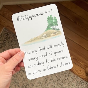 Large Size Bible Scripture Memory Card Printable, Digital Download for ...