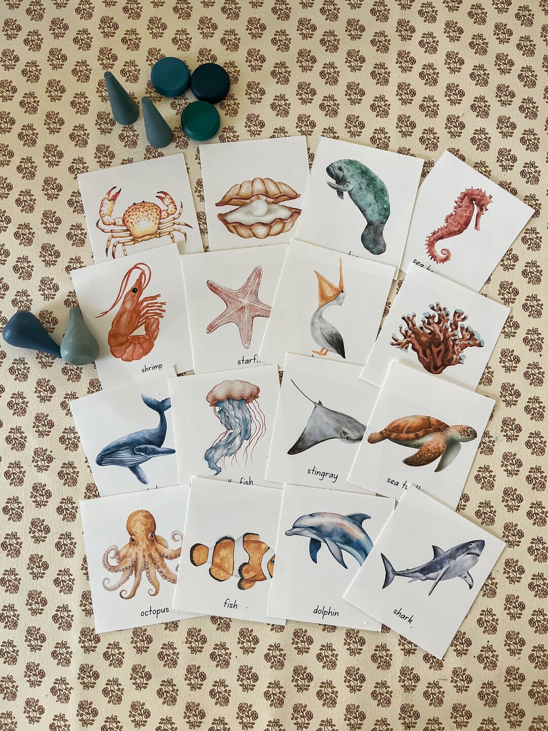 Ocean Animal Flash Cards Printable, Educational Digital Download for ...