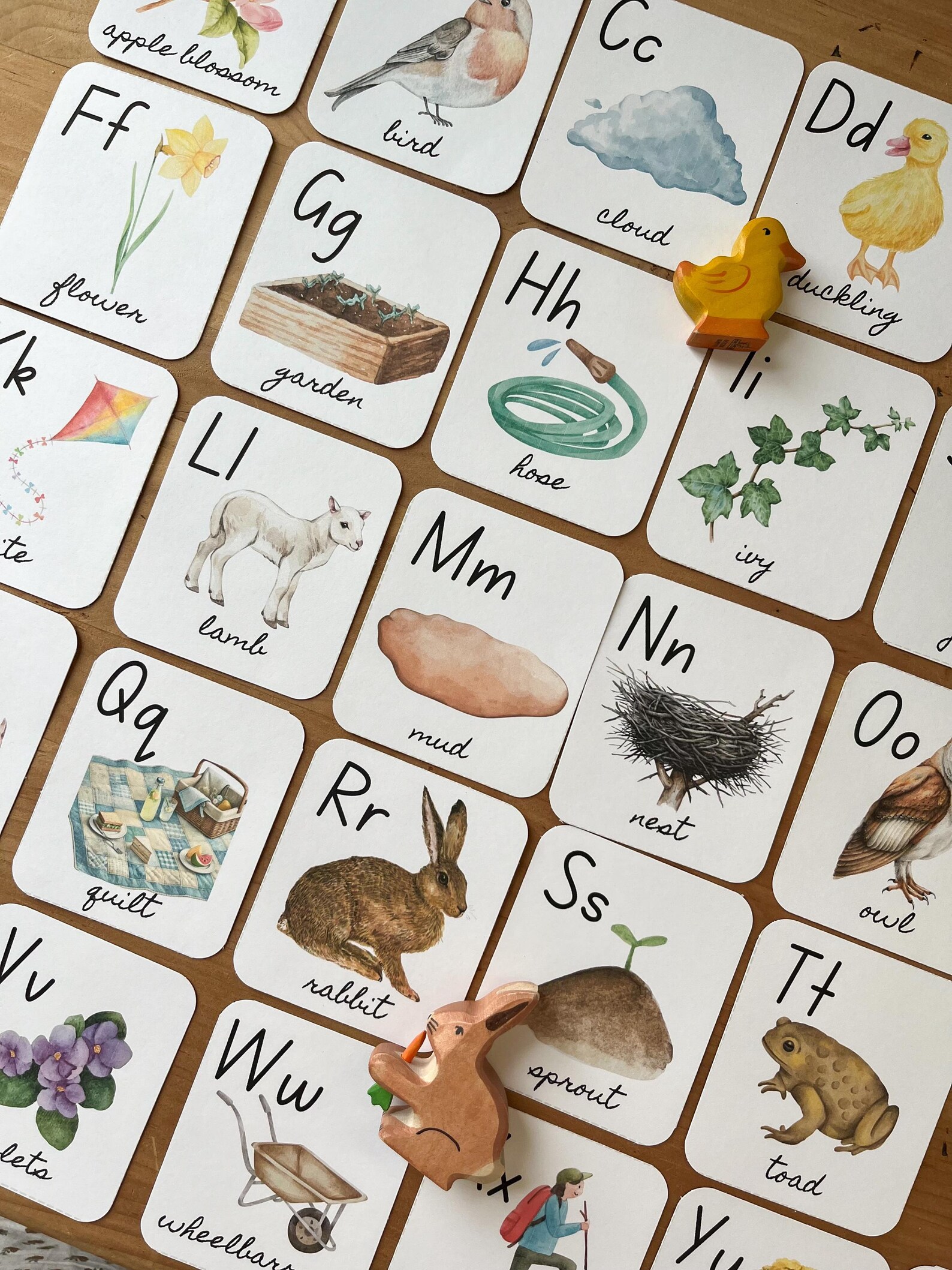 Spring Alphabet, Printable Cards for Kids, Seasonal Alphabet Cards ...