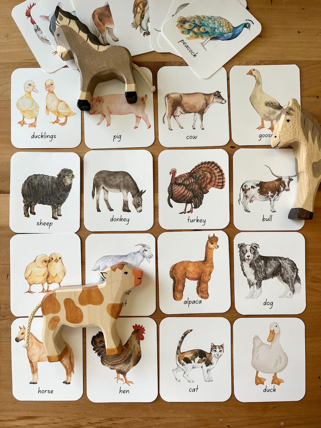 Farm Animal Flash Cards Printable, Educational Digital Download for ...