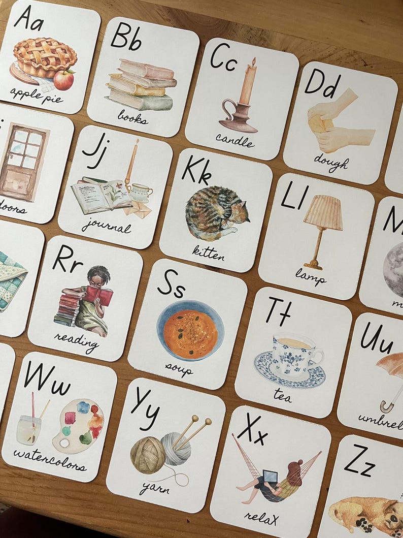 The Cozy Alphabet, Printable Cards for Kids, Cozy Cottage Alphabet ...