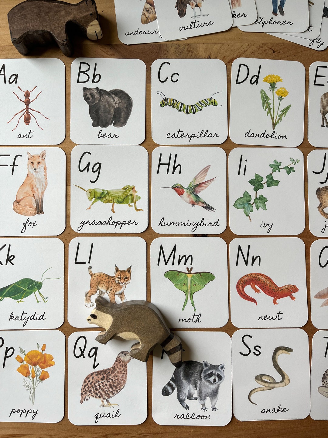 The Woodland Alphabet, Nature Printable Cards for Kids, Forest Alphabet ...