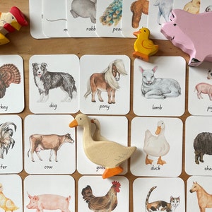 Farm Animal Flash Cards Printable, Educational Digital Download for ...