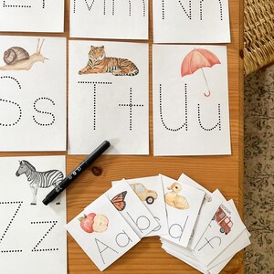 Alphabet Tracing Flash Cards Printable, Letter Tracing, Digital ...
