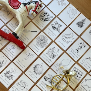 Sketch Style Printable Christmas Advent Calendar Activity Cards ...