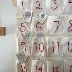 Sketch Style Printable Christmas Advent Calendar Activity Cards ...