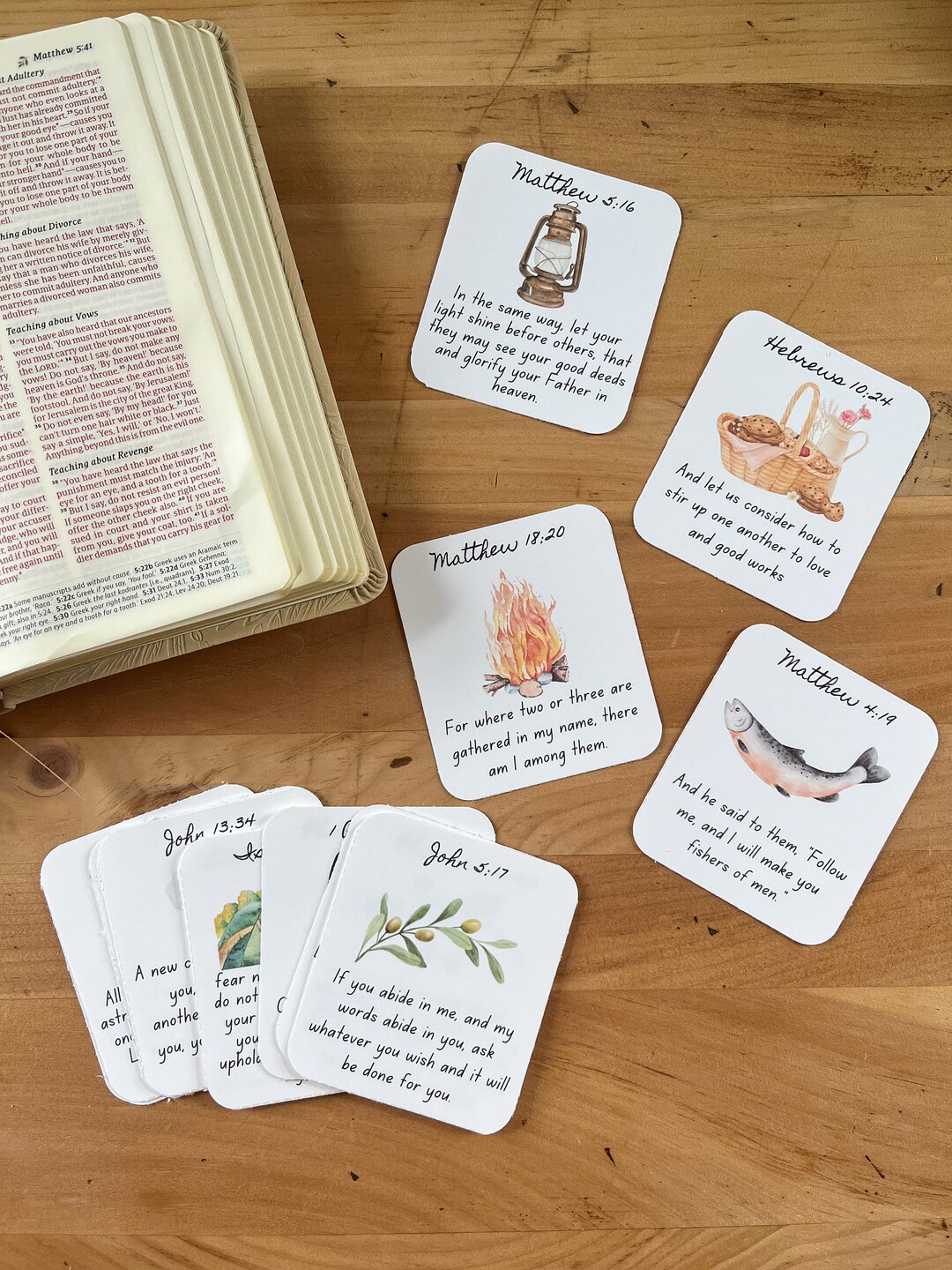 Bible Scripture Memory Card Printable, Digital Download for Faith and ...