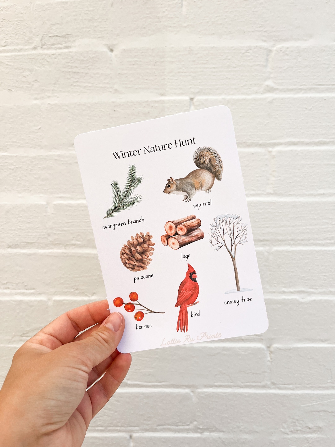 Winter Seasonal Nature Scavenger Hunt Printable, Toddler Outdoor ...