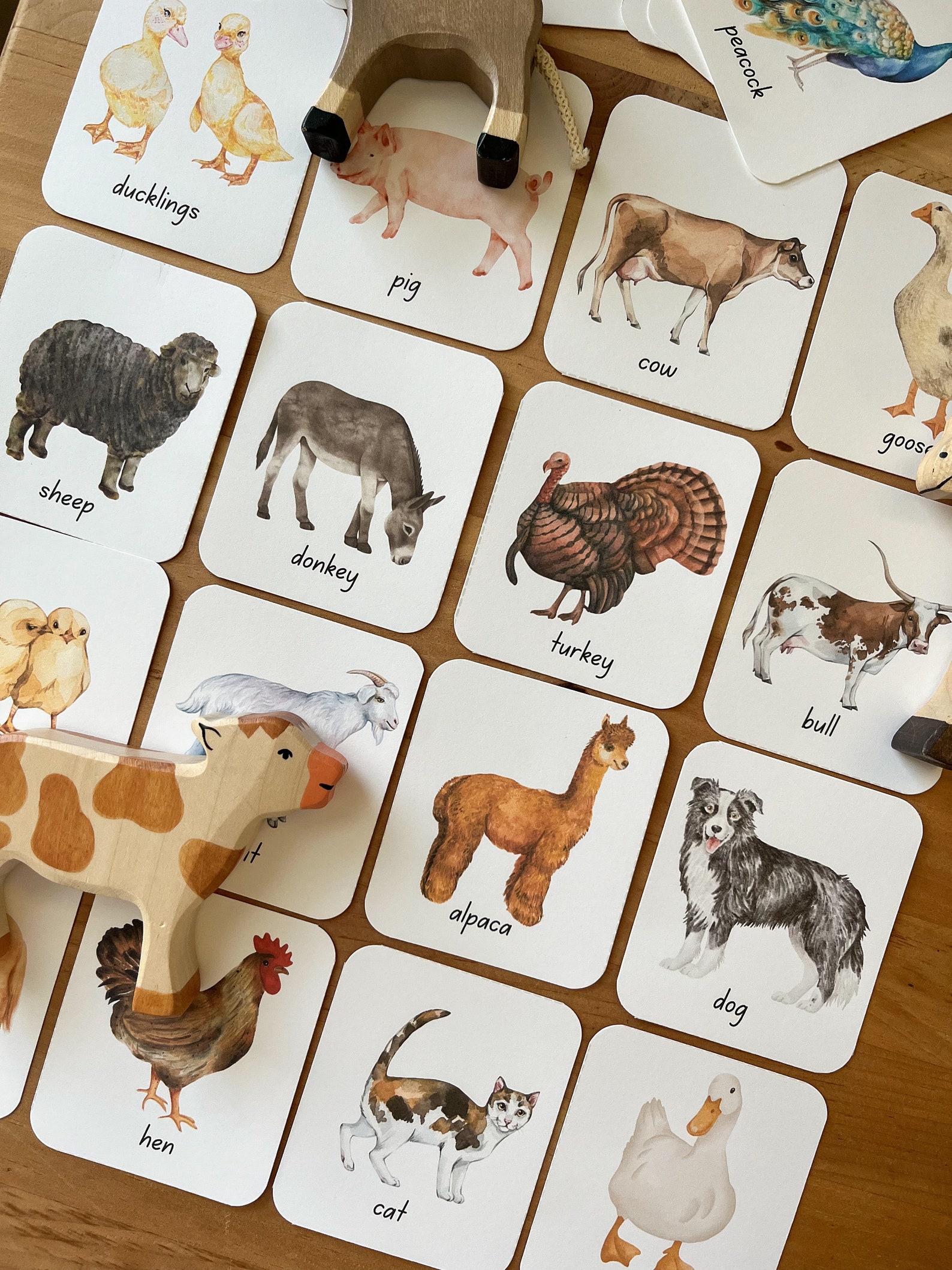 Farm Animal Flash Cards Printable, Educational Digital Download for ...