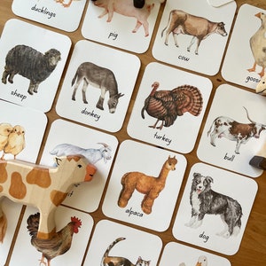 Farm Animal Flash Cards Printable, Educational Digital Download for ...