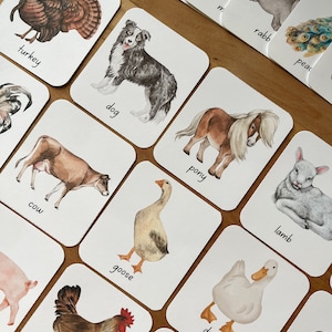 Farm Animal Flash Cards Printable, Educational Digital Download for ...