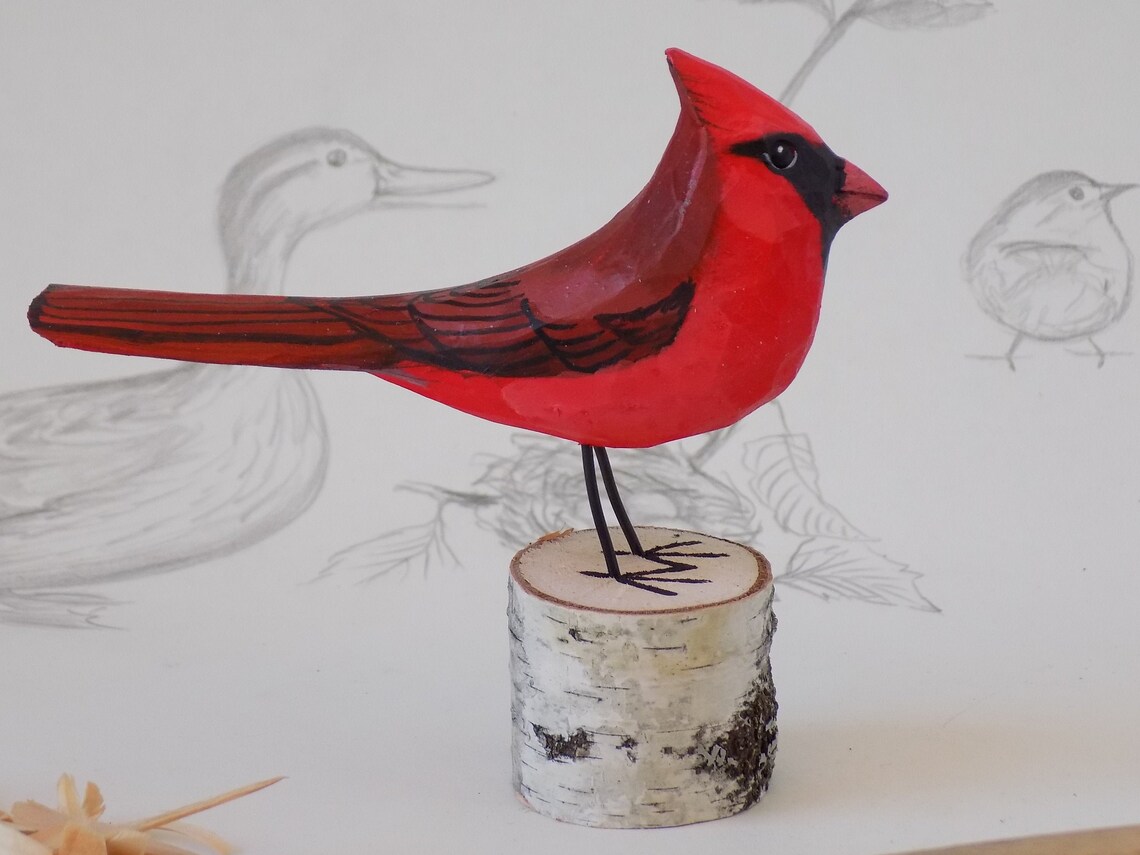 Cardinal Woodcarving | Etsy