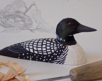 Hand Carved Common Loon Decoy Robert Kelly Woodcarving - Etsy