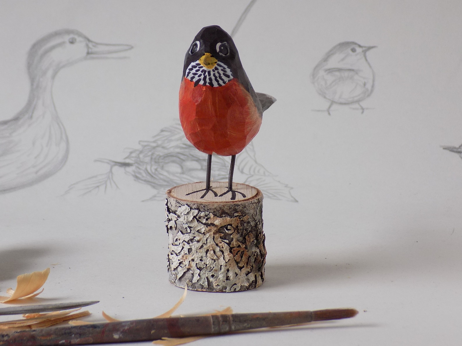 Robin Woodcarving - Etsy
