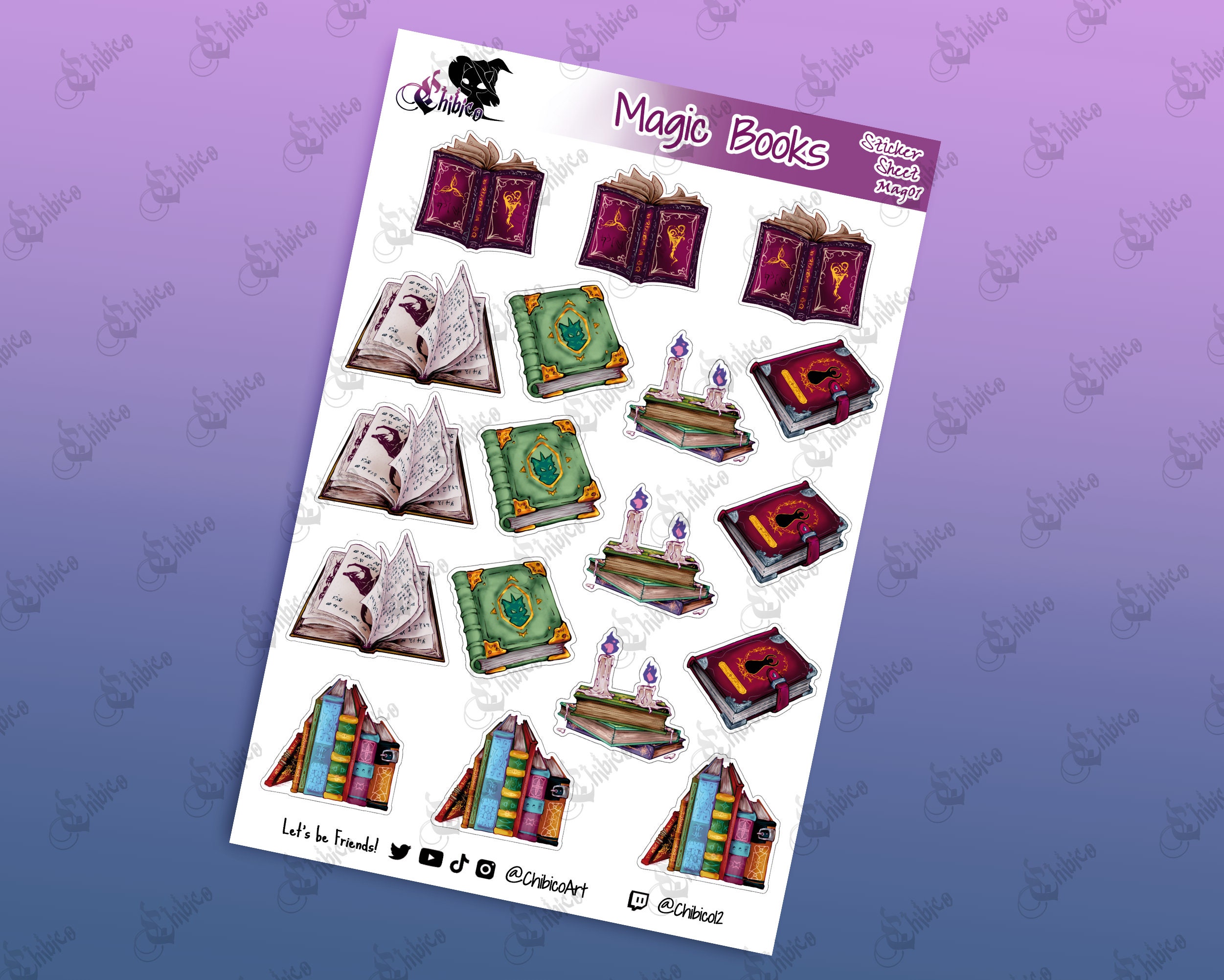 Fantasy Magic Book Stickers Dark Magic Decorative Sticker - Etsy
