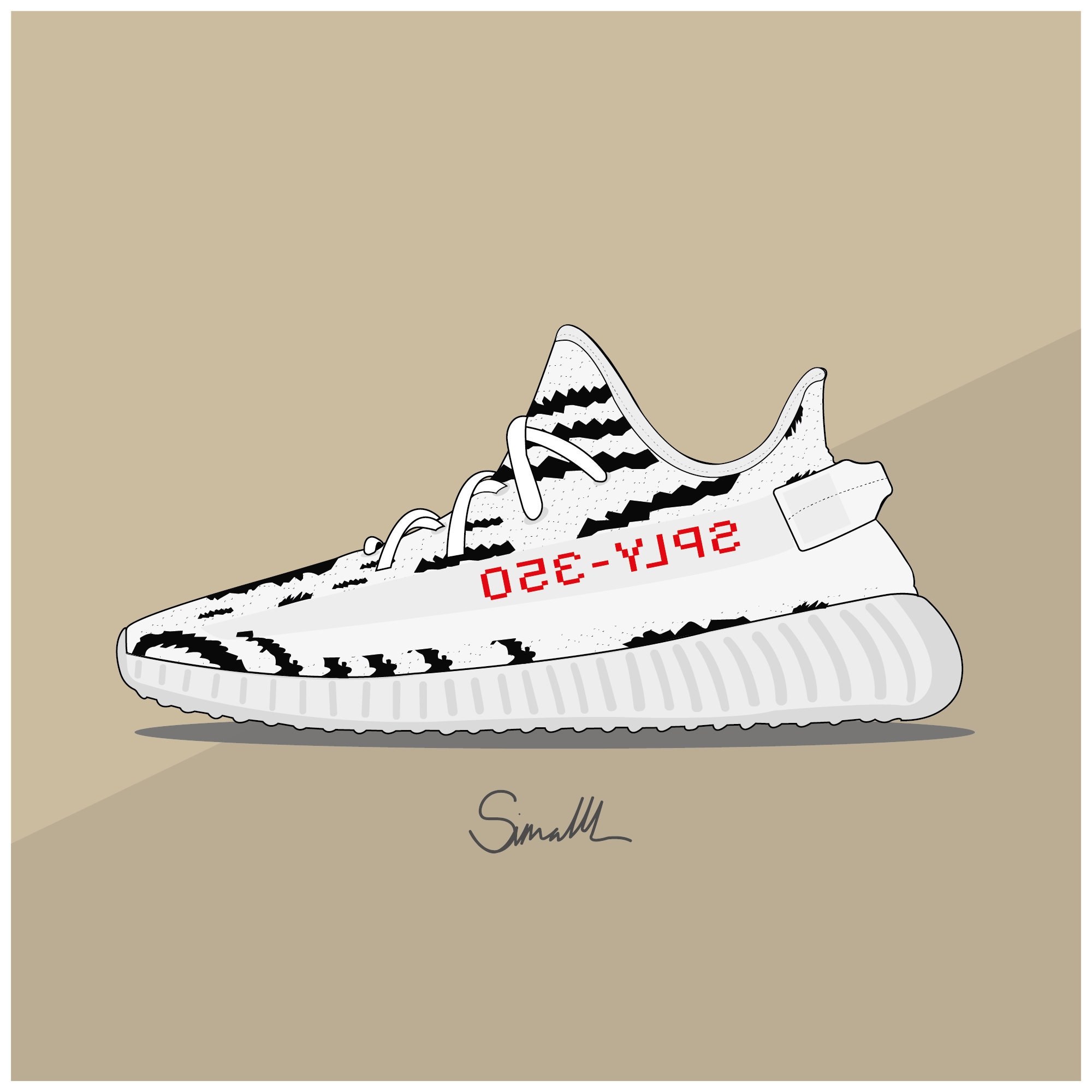 Yeezy 350 Zebra Digital Print - Etsy