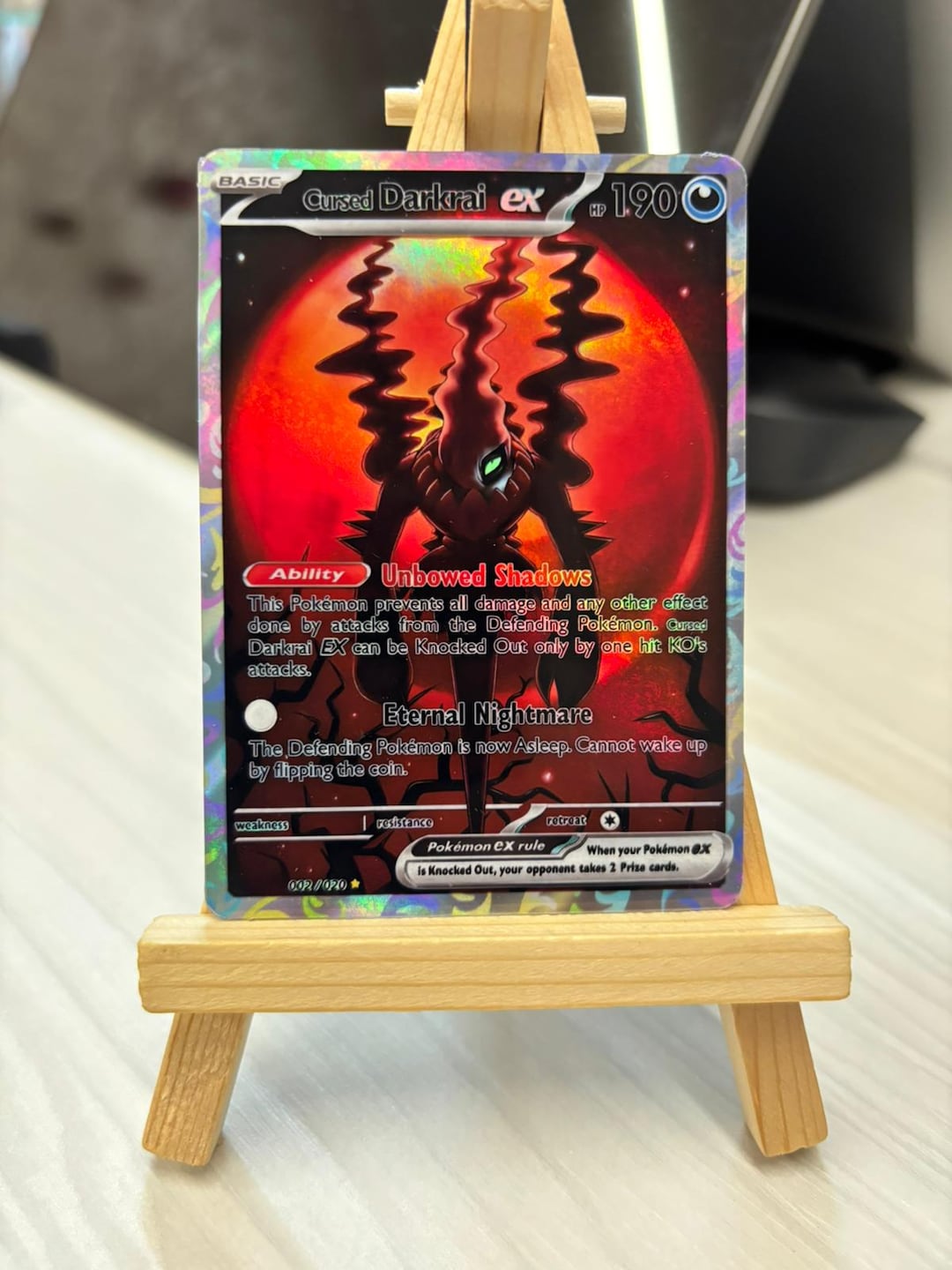 Pokémon TCG Pocket Custom Card Cursed Darkrai Handmade Raibow Holo ...