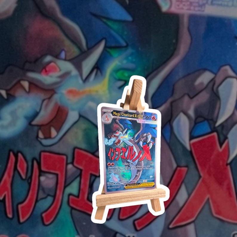 Mega Charizard X Ex Full Art Pokémon TCG Custom Card Rainbow Holo ...