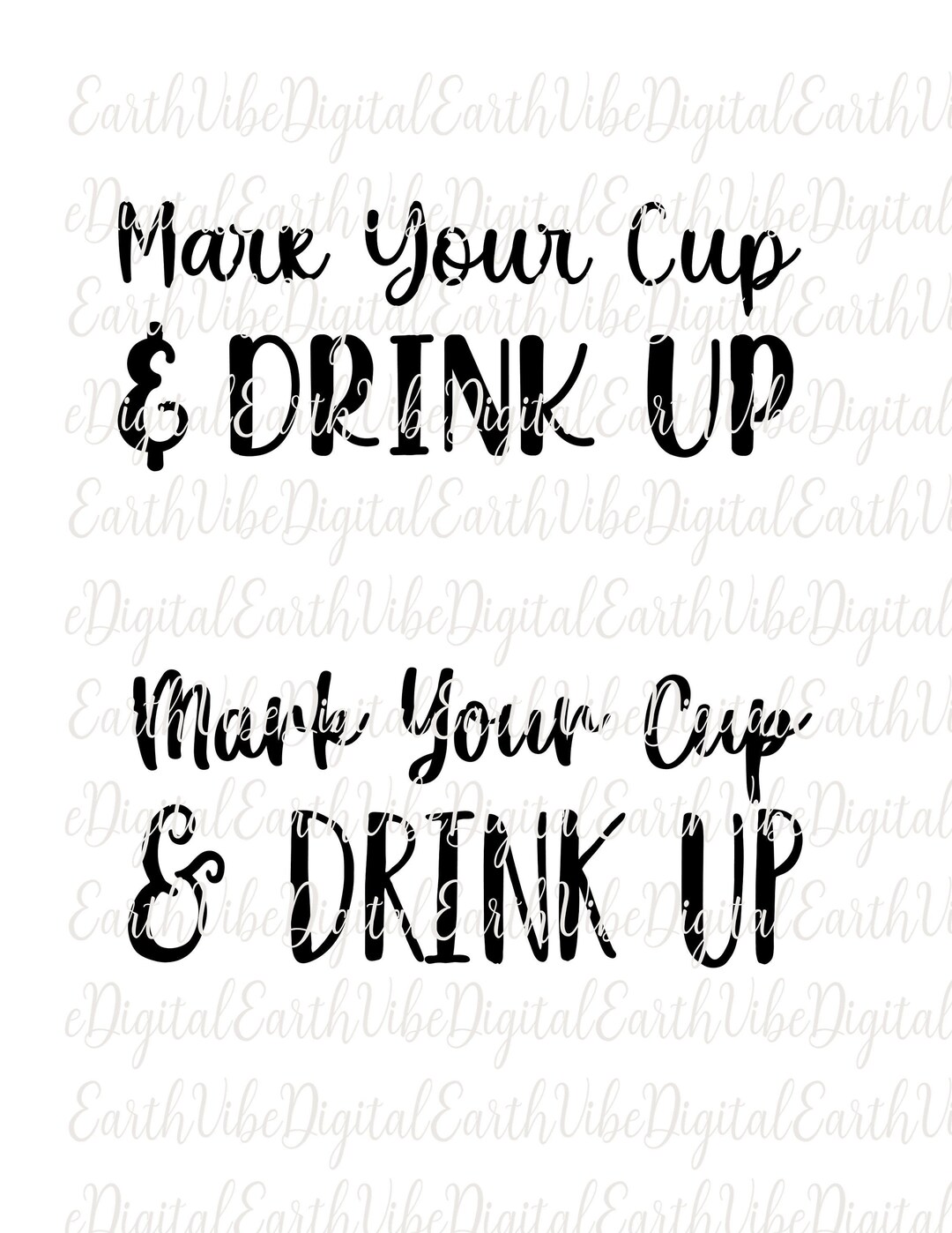 Mark Your Cup & Drink up SVG, JPG Files // Solo Cup SVG // Mark Your ...