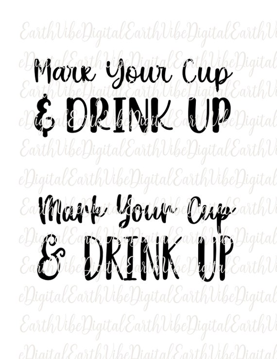 Mark Your Cup & Drink up SVG JPG Files // Solo Cup SVG // - Etsy
