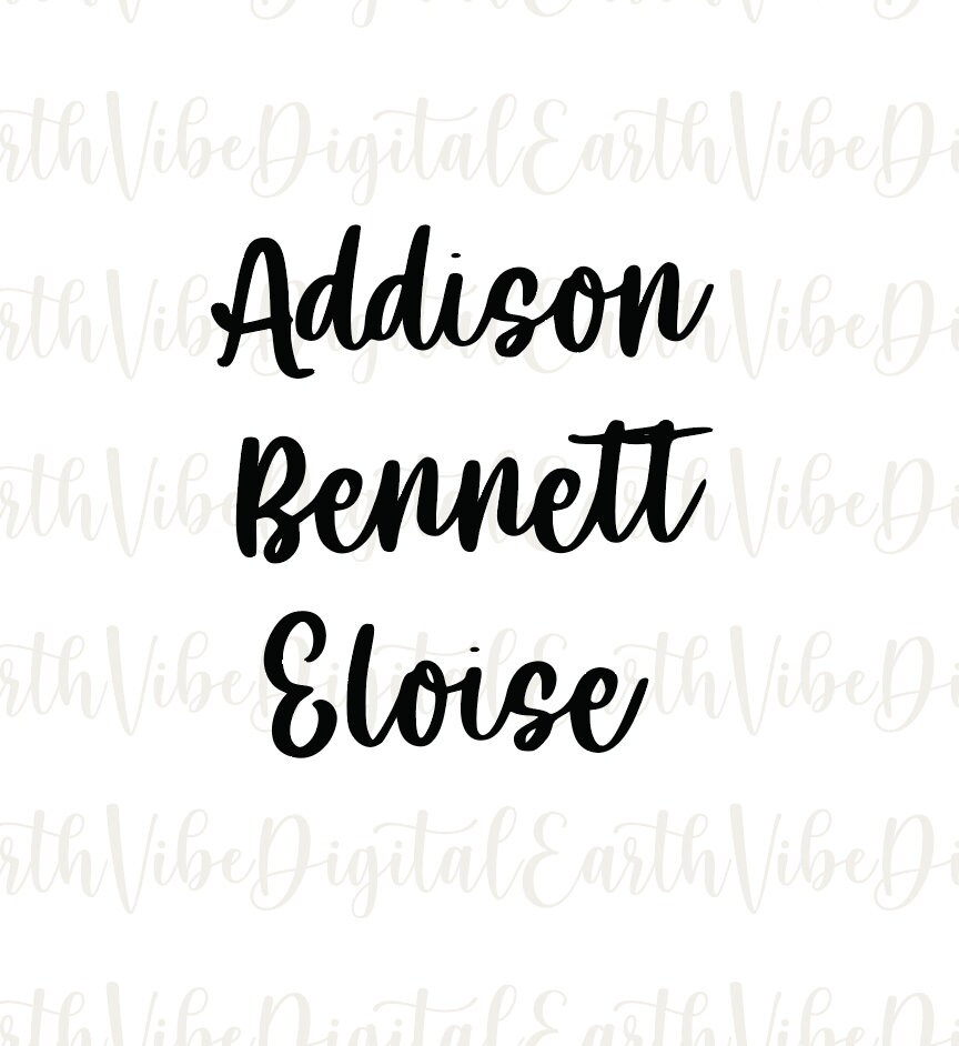 Custom Name SVG // Custom Digital File // Custom Name File SVG // Cut ...