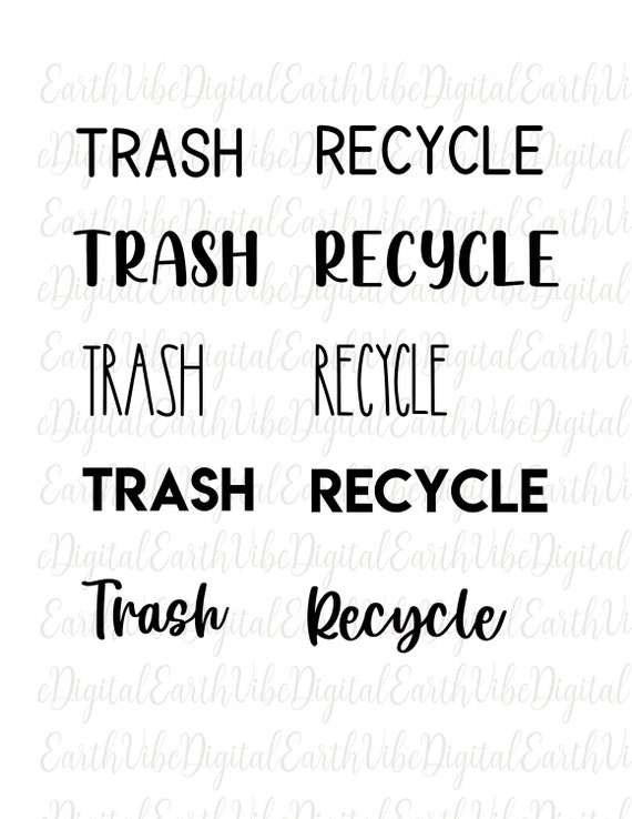 Trash & Recycle SVG // Trash and Recycle Cut File // Trash and | Etsy