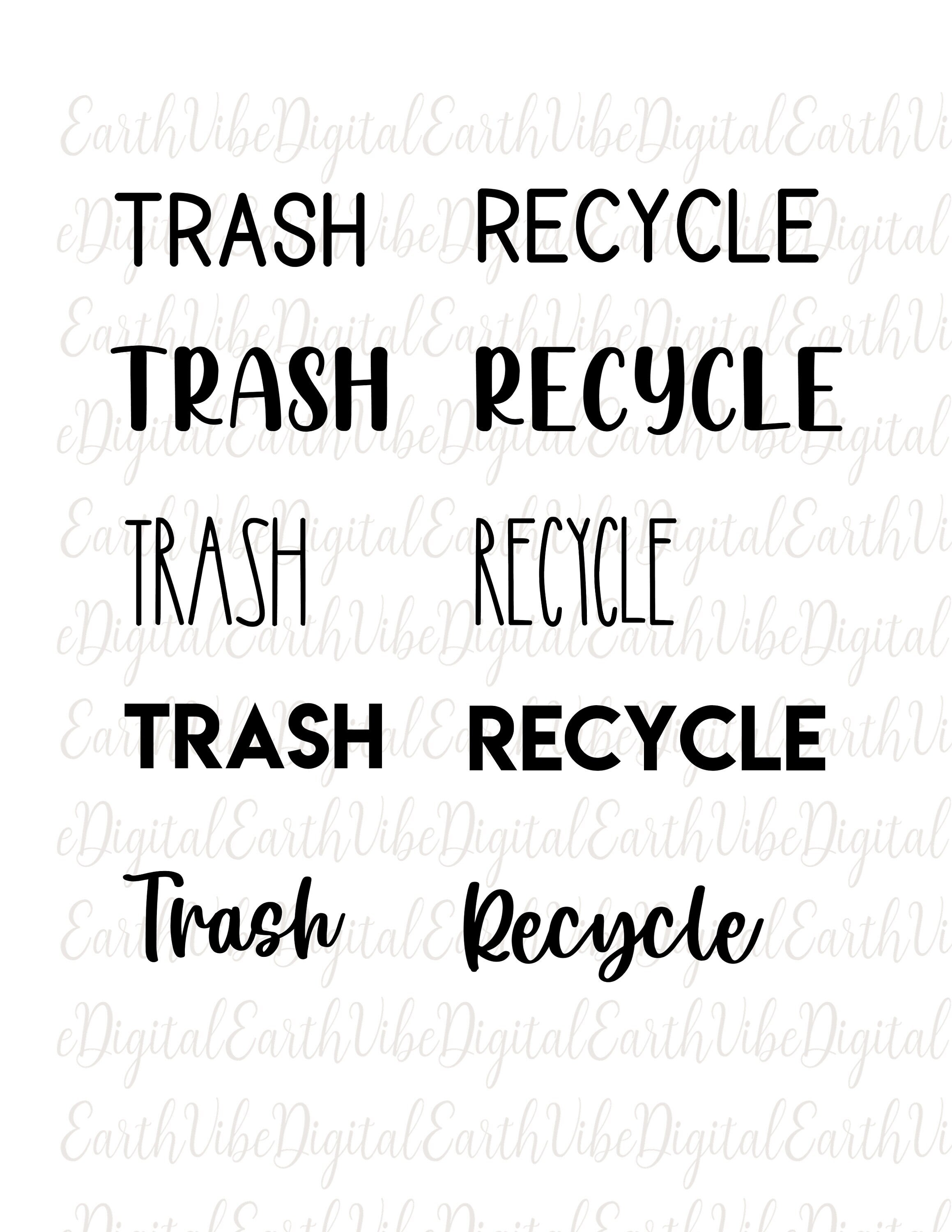 Trash & Recycle SVG // Trash and Recycle Cut File // Trash and Recycle ...