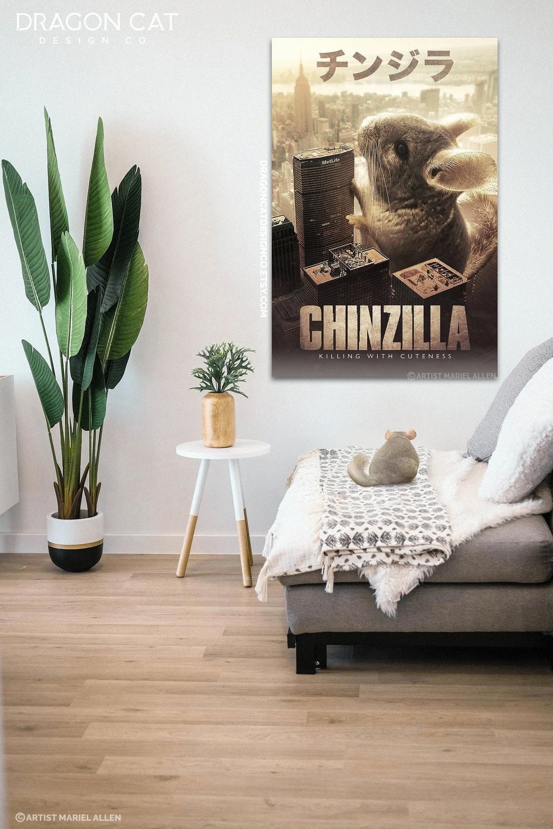 Chinzilla - Giant Grey Chinchilla Monster | Matte Poster for Chinchilla ...