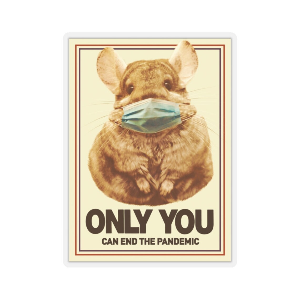 Pandemic Chinchilla Face Mask Sticker - Etsy