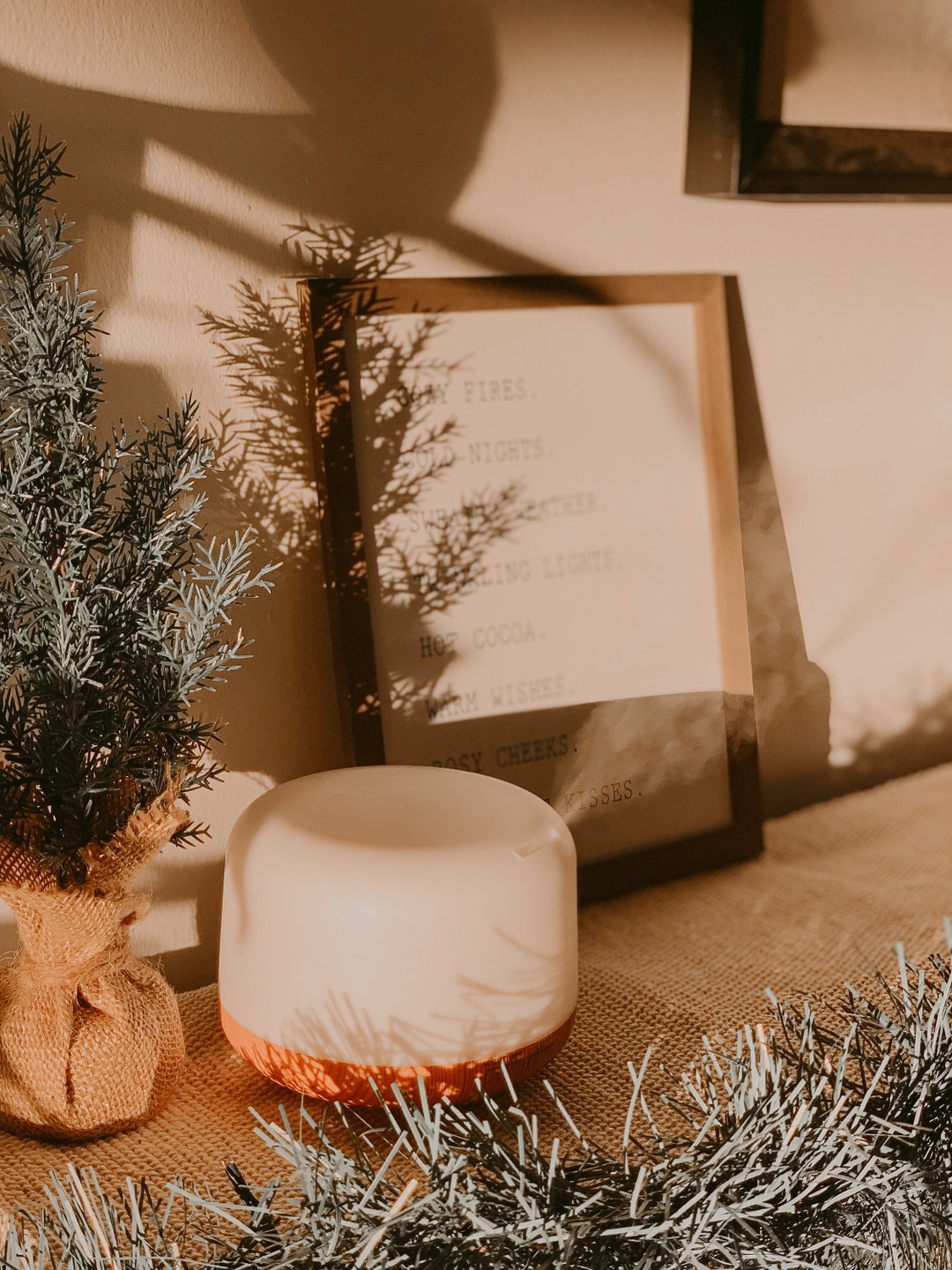 Essential Oil Diffuser White & Wood Grain Diffuser - Etsy