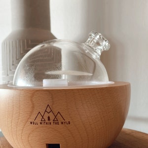 Willow | Glass Dome & Wood Grain Diffuser | Essential Oil Diffuser - Etsy