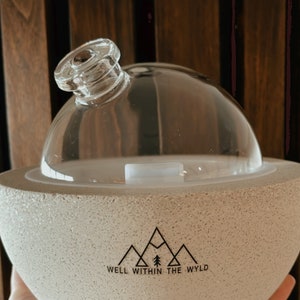 Luna | Glass Dome & White Speckled Concrete Diffuser | Essential Oil ...