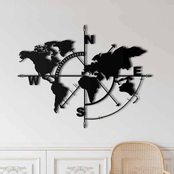 World Map Metal Wall Art - Etsy UK