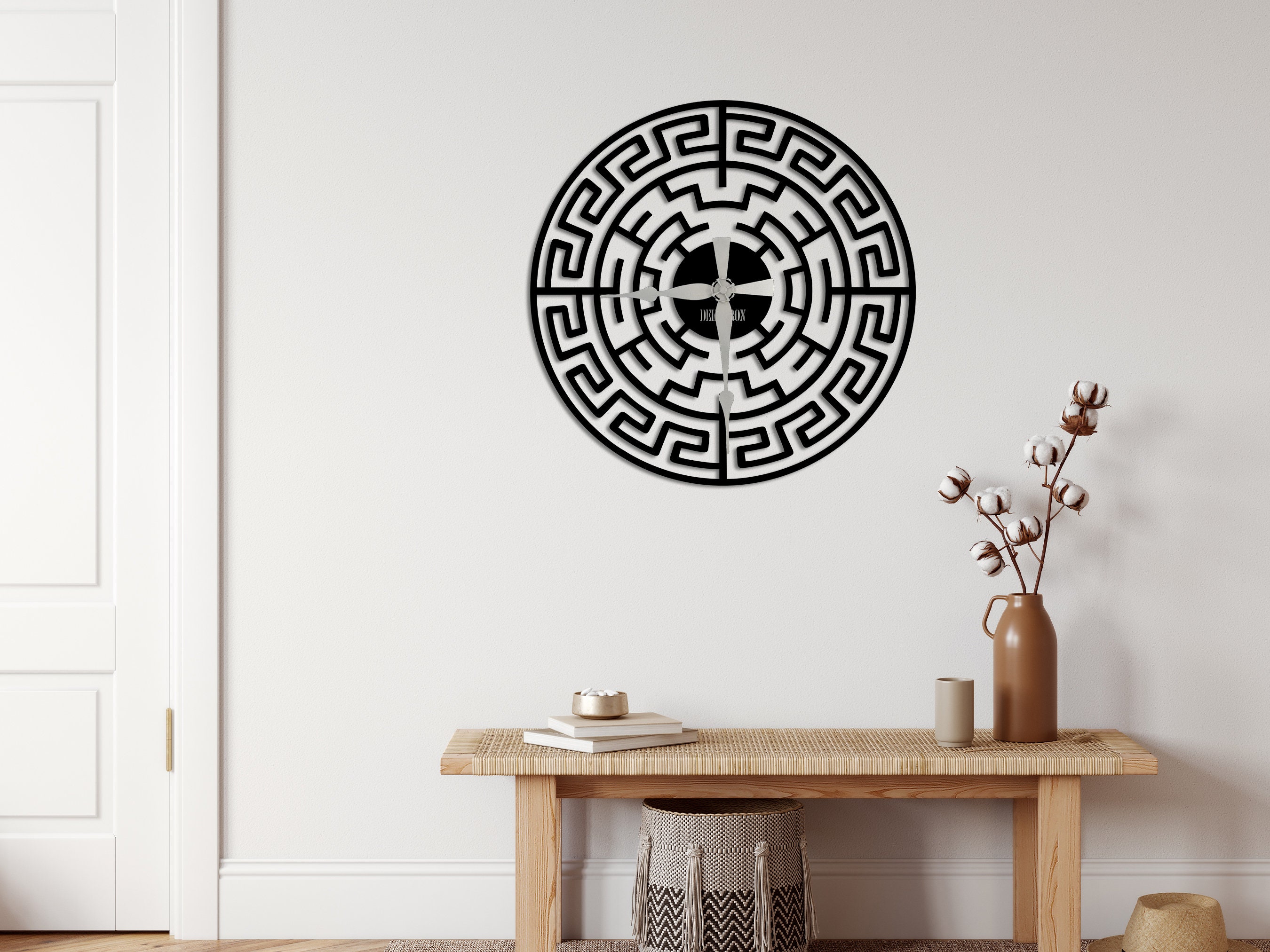 Metal Wall Clock Metal Greek Dizayn Art Metal Wall Art - Etsy