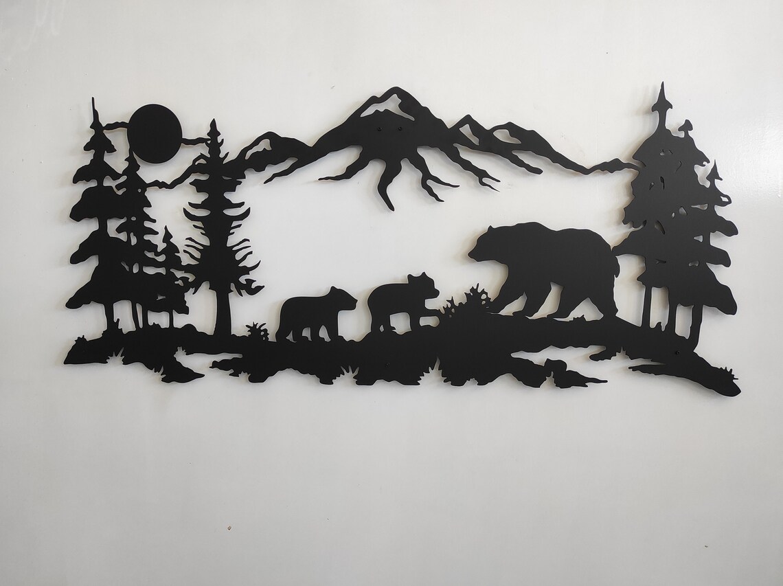 Bear Wall Art Metal Wall Art Metal Wall Decor Living Room | Etsy
