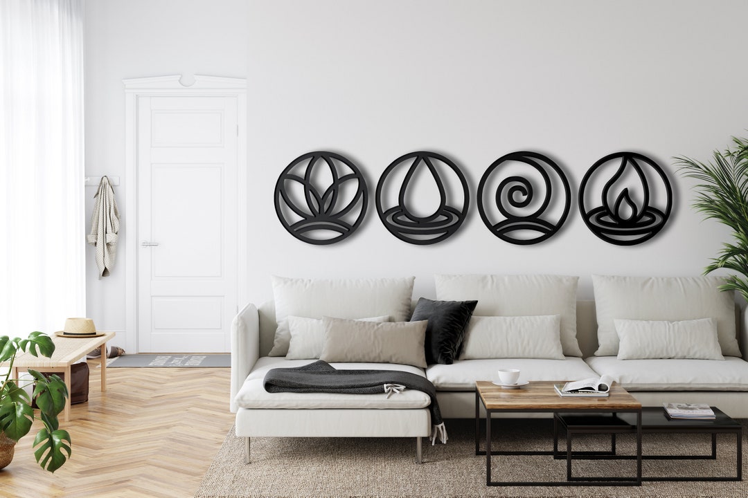 Four Elements Metal Wall Decor, Metal Wall Art, Home Decor, Interior ...