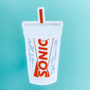 Sonic Cup Sticker - Etsy