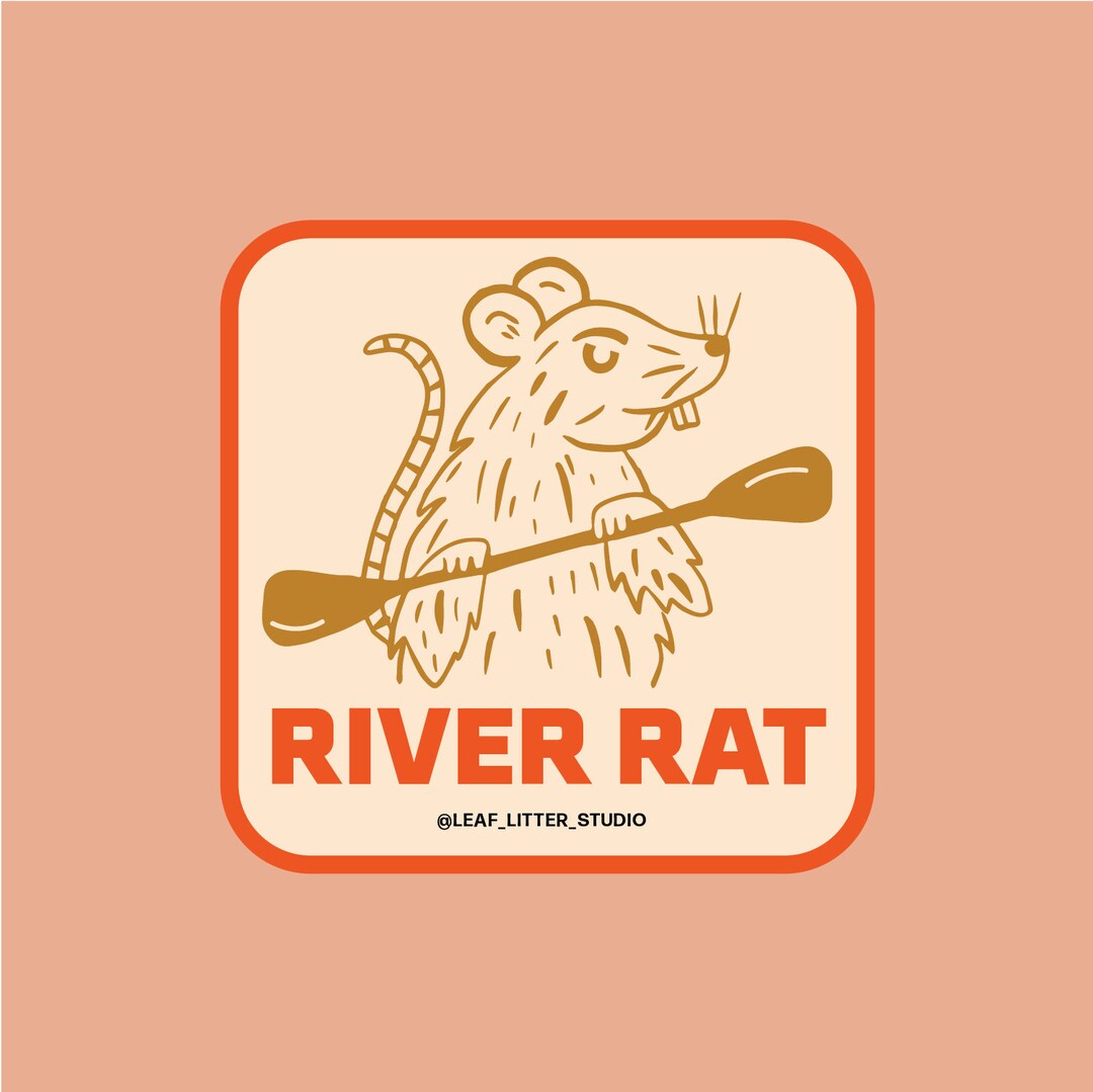 River Rat Sticker Cream - Etsy