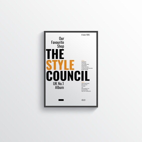 Style Council Poster Our Favourite Shop Album Cover Music Song - Etsy UK