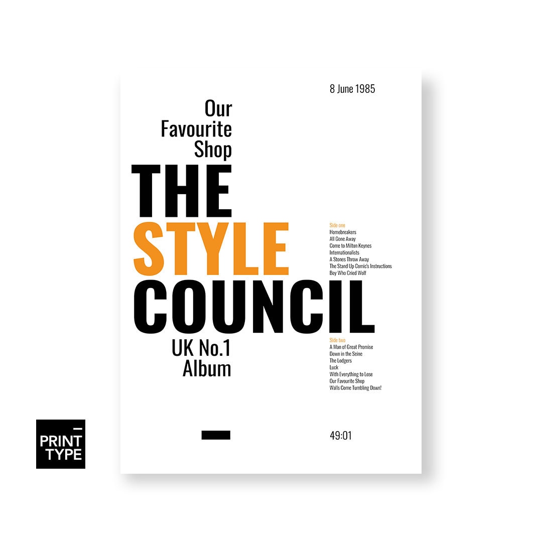 Style Council Poster Our Favourite Shop Album Cover Music Song - Etsy UK
